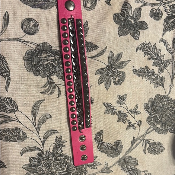 Hot Topic | Jewelry | Punk Rock Heavy Metal Pink Bracelet | Poshmark